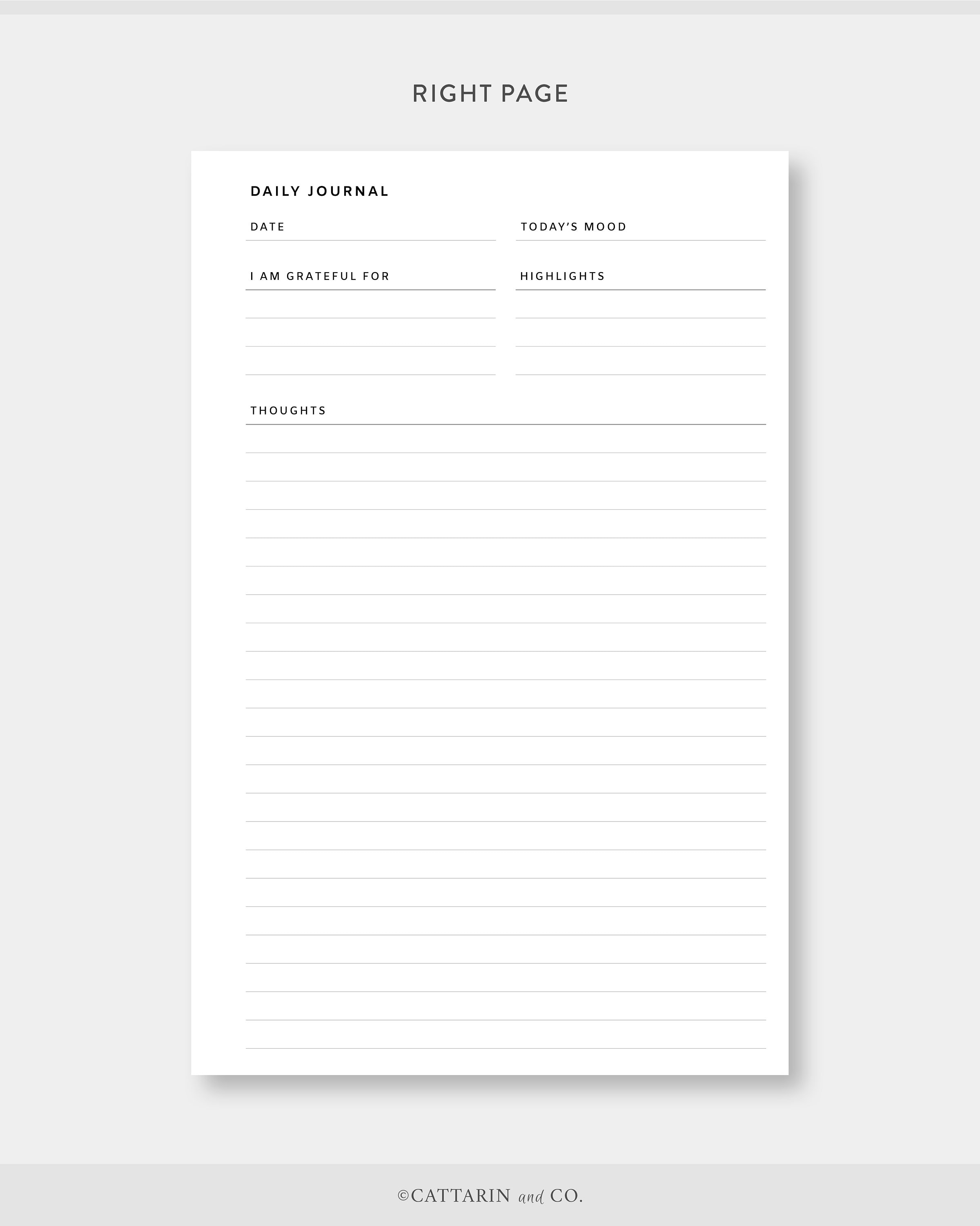 Half Letter Daily Journal Printable Lined Daily Diary - Etsy