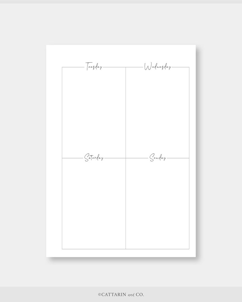 Personal Wide, Weekly Planner Printable | Week on Two Pages Wo2p ...