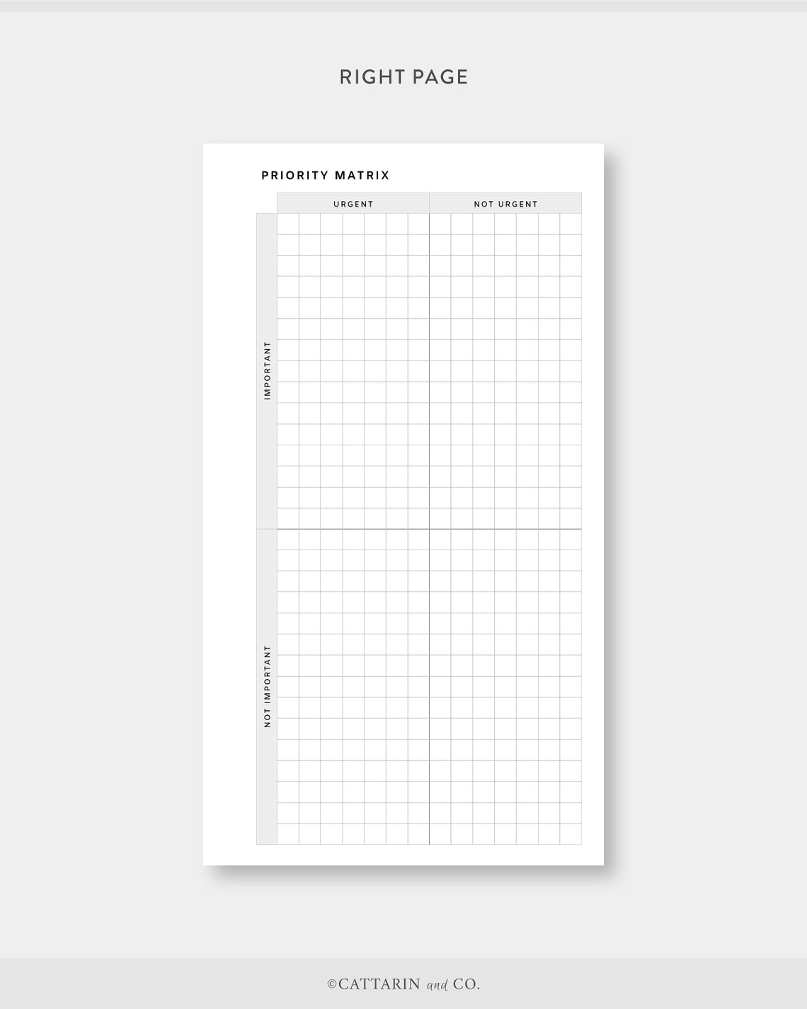 Personal Priority Matrix Printable Urgent Important to Do - Etsy