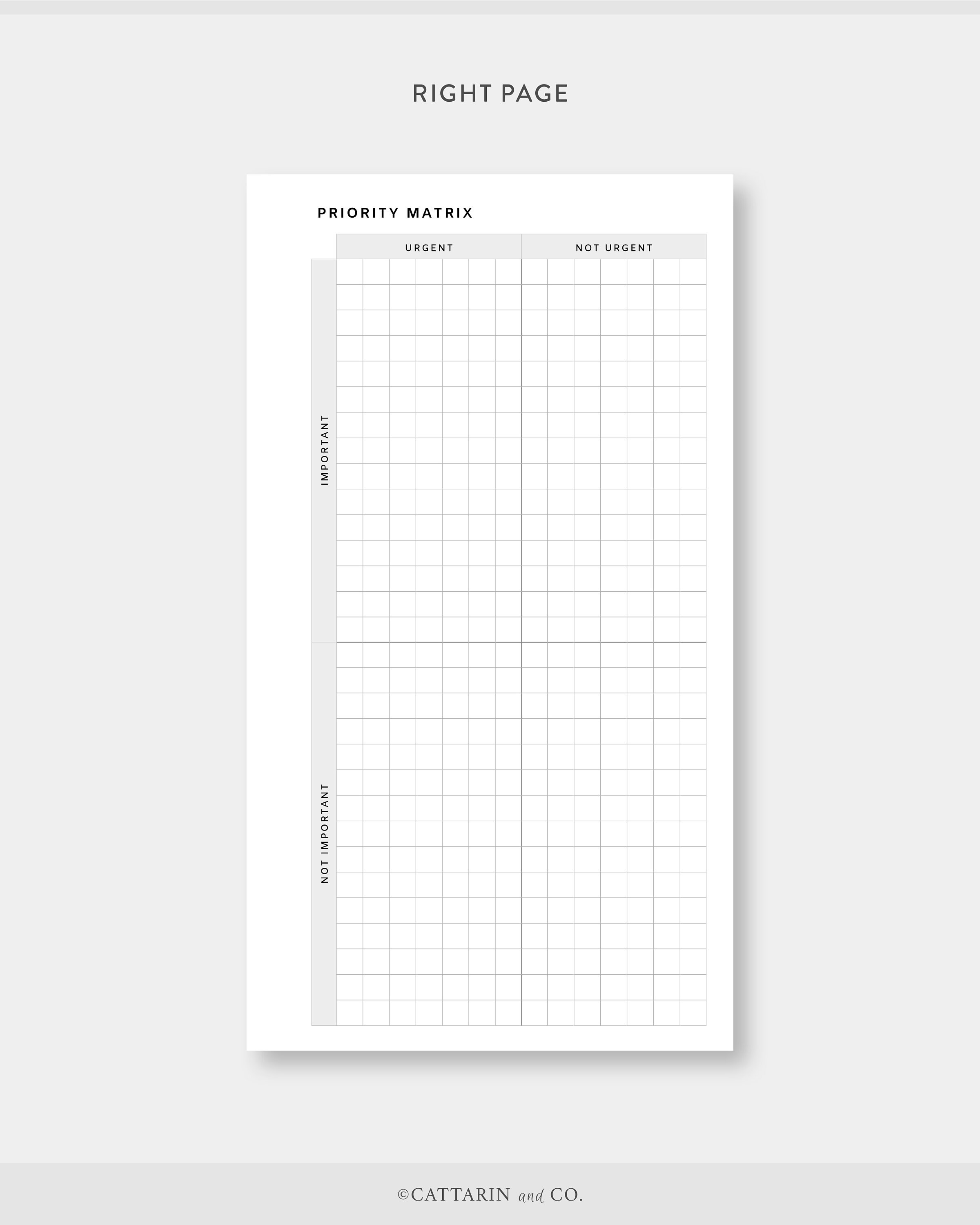 Personal Priority Matrix Printable Urgent Important to Do - Etsy