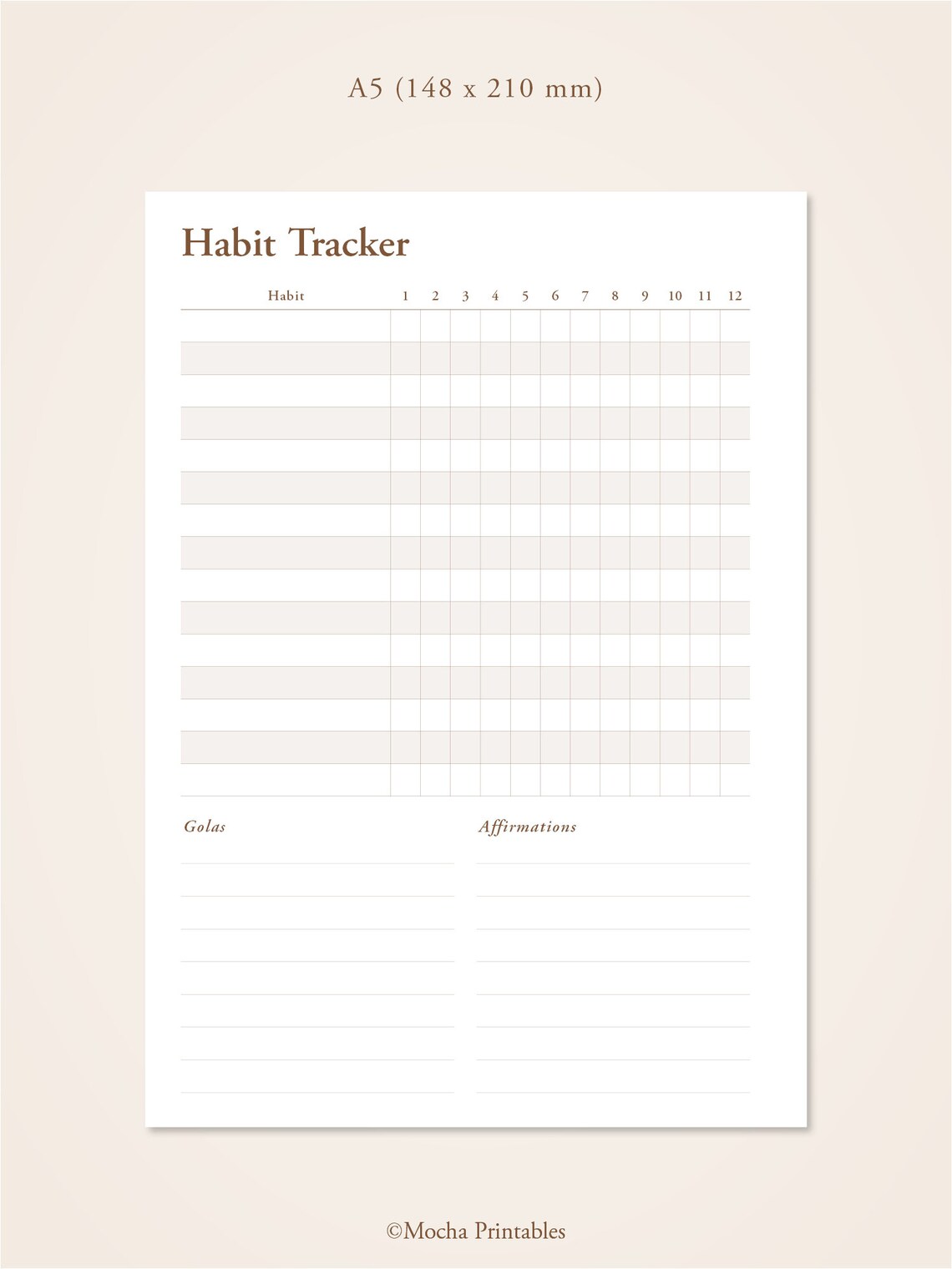 A5, Monthly Habit Tracker Printable Routin Track PDF Inserts - Etsy