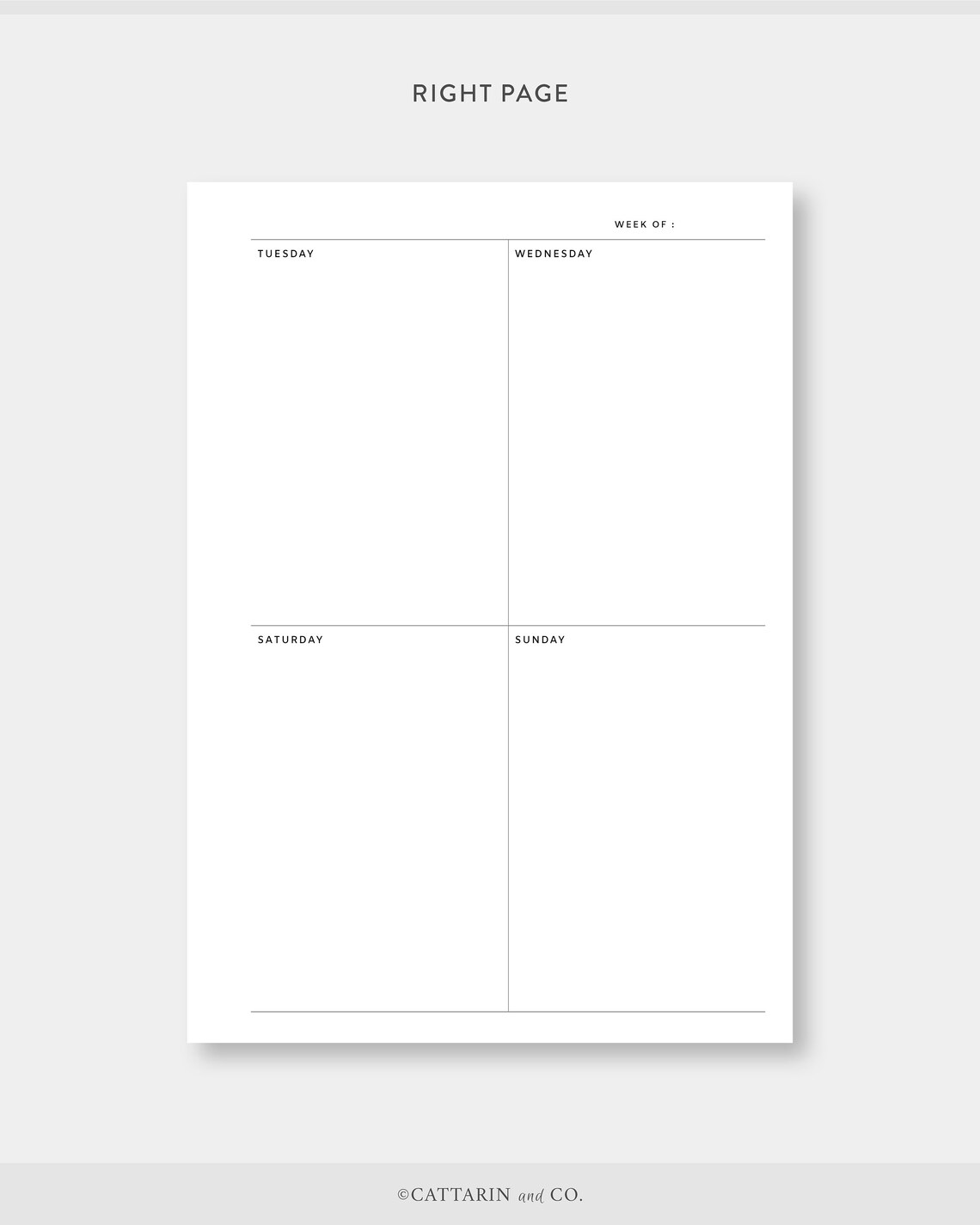 Personal Wide, Weekly Planner Printable Week on Two Pages Undated ...