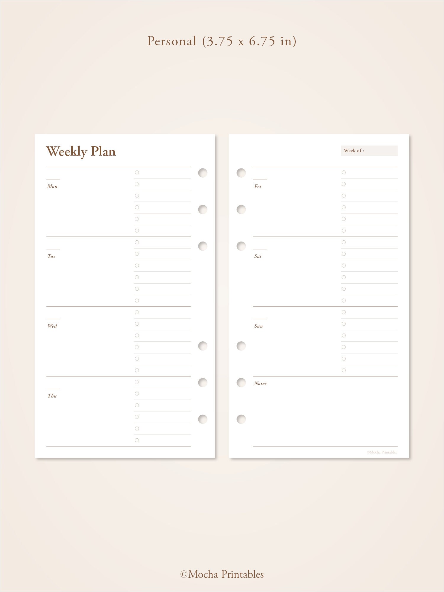 Weekly Planner Printable | WO2P Weekly to Do List | A4, A5, US Letter ...