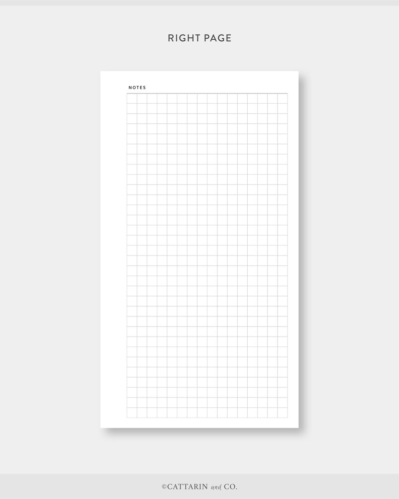 Personal, Undated Daily Planner Printable Grid Paper Day on Two Pages ...