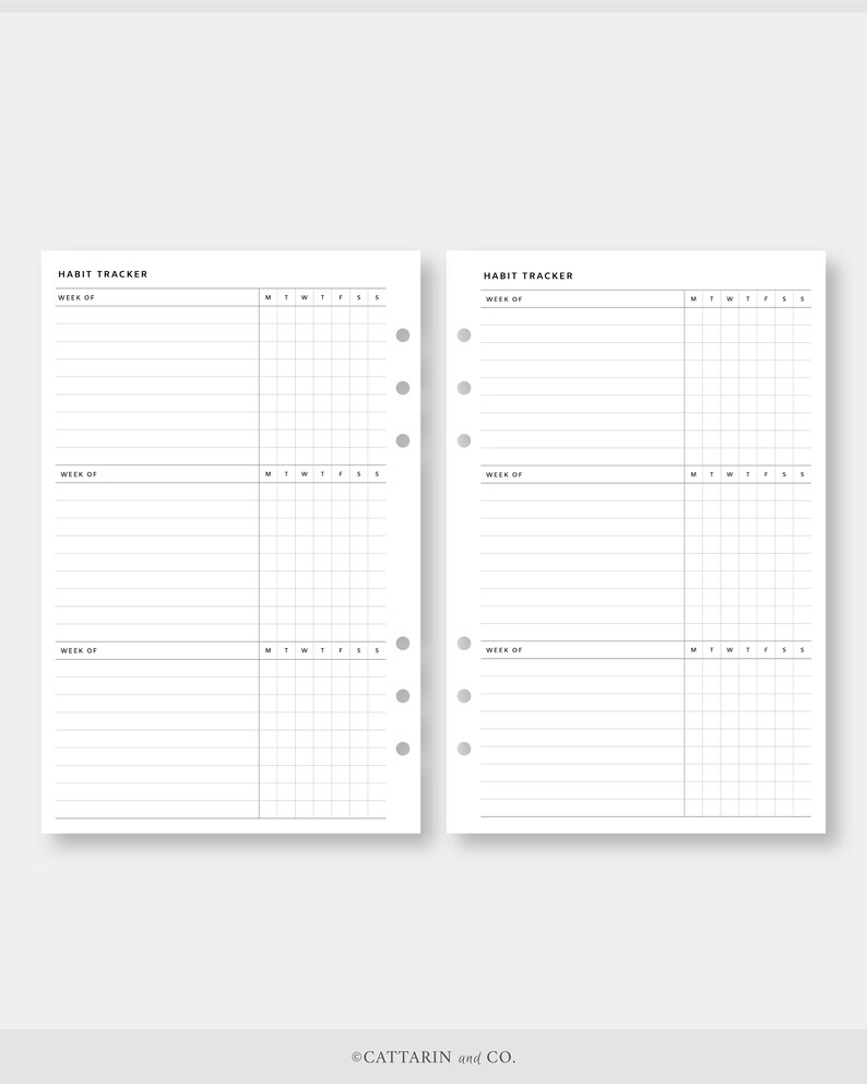 Half Weekly Habit Tracker Printable Routin Track Simple - Etsy