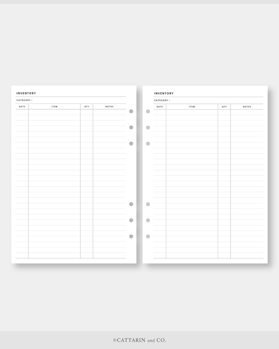 A5, Inventory Tracker Printable | Inventory Log List Vertical Business ...