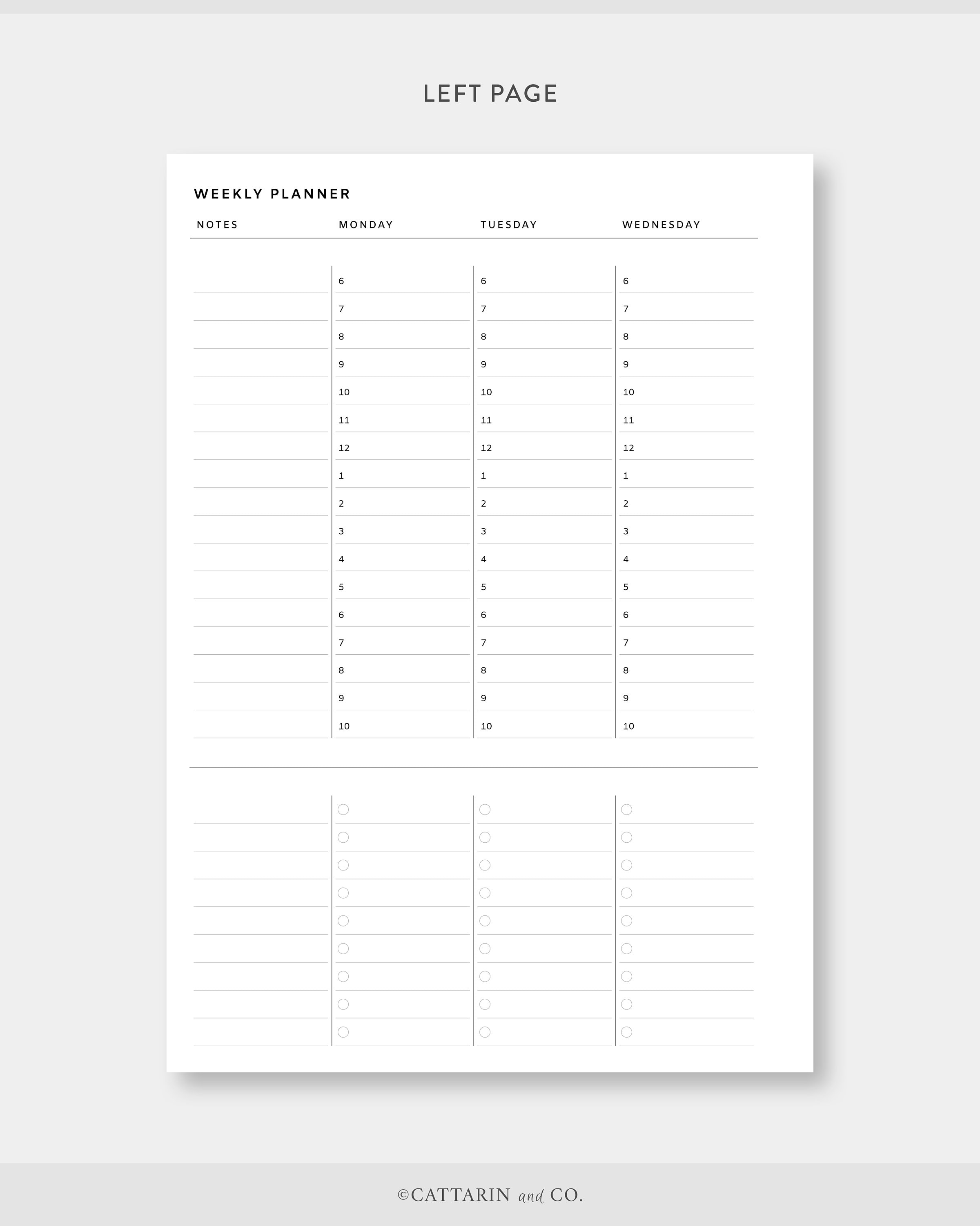A5, Weekly Schedule Vertical Hourly Planner Printable Week on Two Pages ...
