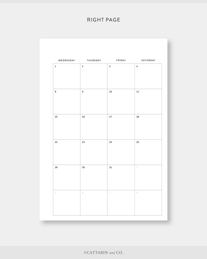 Personal Wide 2022 2023 Monthly Planner Printable Calendar - Etsy