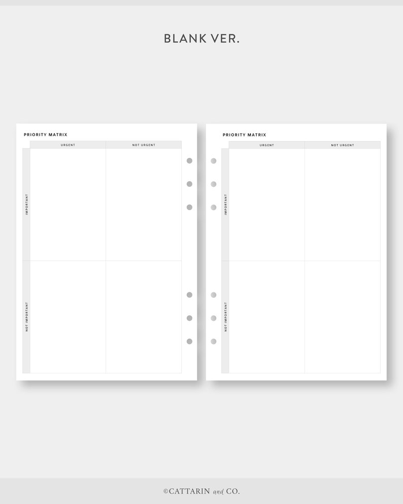 A5 Priority Matrix Printable Urgent Important to Do List - Etsy
