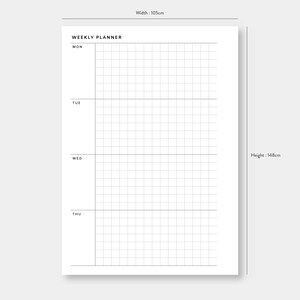 A6, Weekly Planner Printable Grid | Week on Two Pages | Undated ...