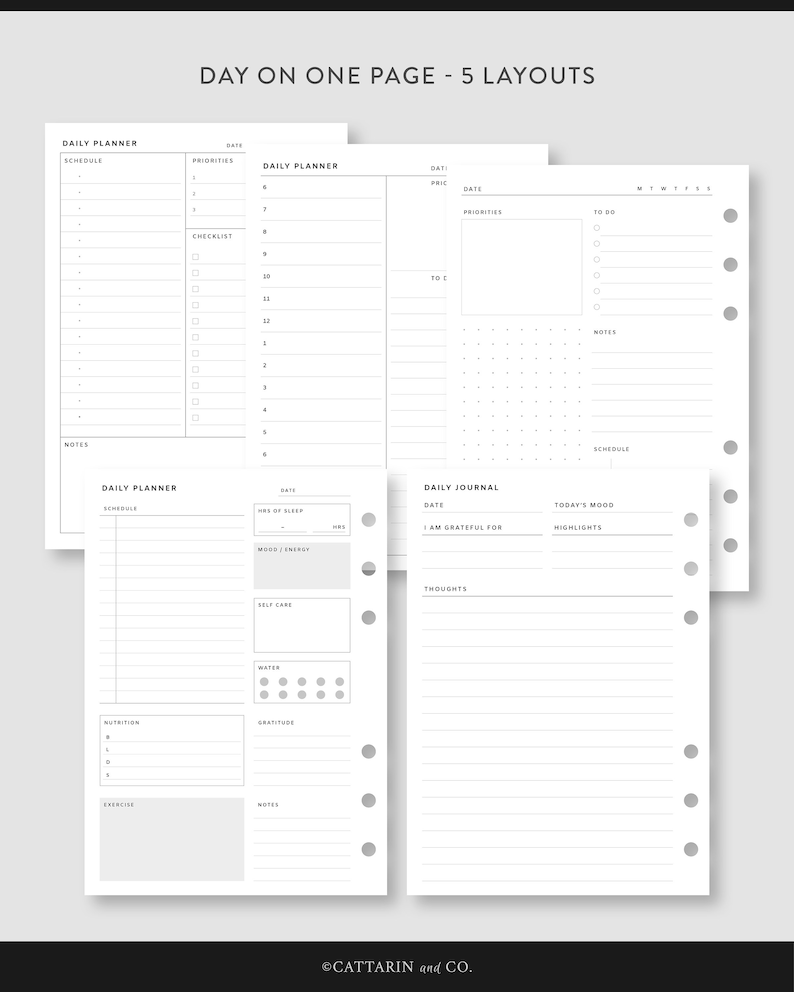 A6, Undated Planner Bundle | Printable Planner Kit | Yearly, Monthly ...