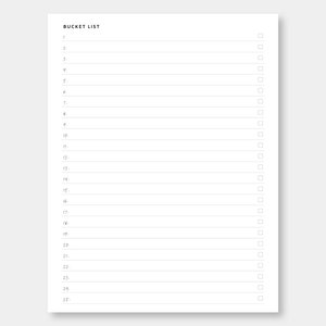 A4 | US Letter, Bucket List Printable | 100 Bucket List Template, to Do ...