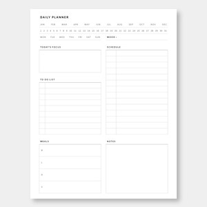 A4 | US Letter, Daily Planner Printable - Etsy