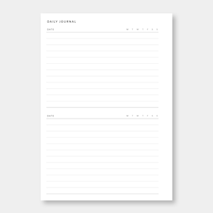 Personal Wide, 2D1P Daily Journal | Lined Daily Planner Printable ...