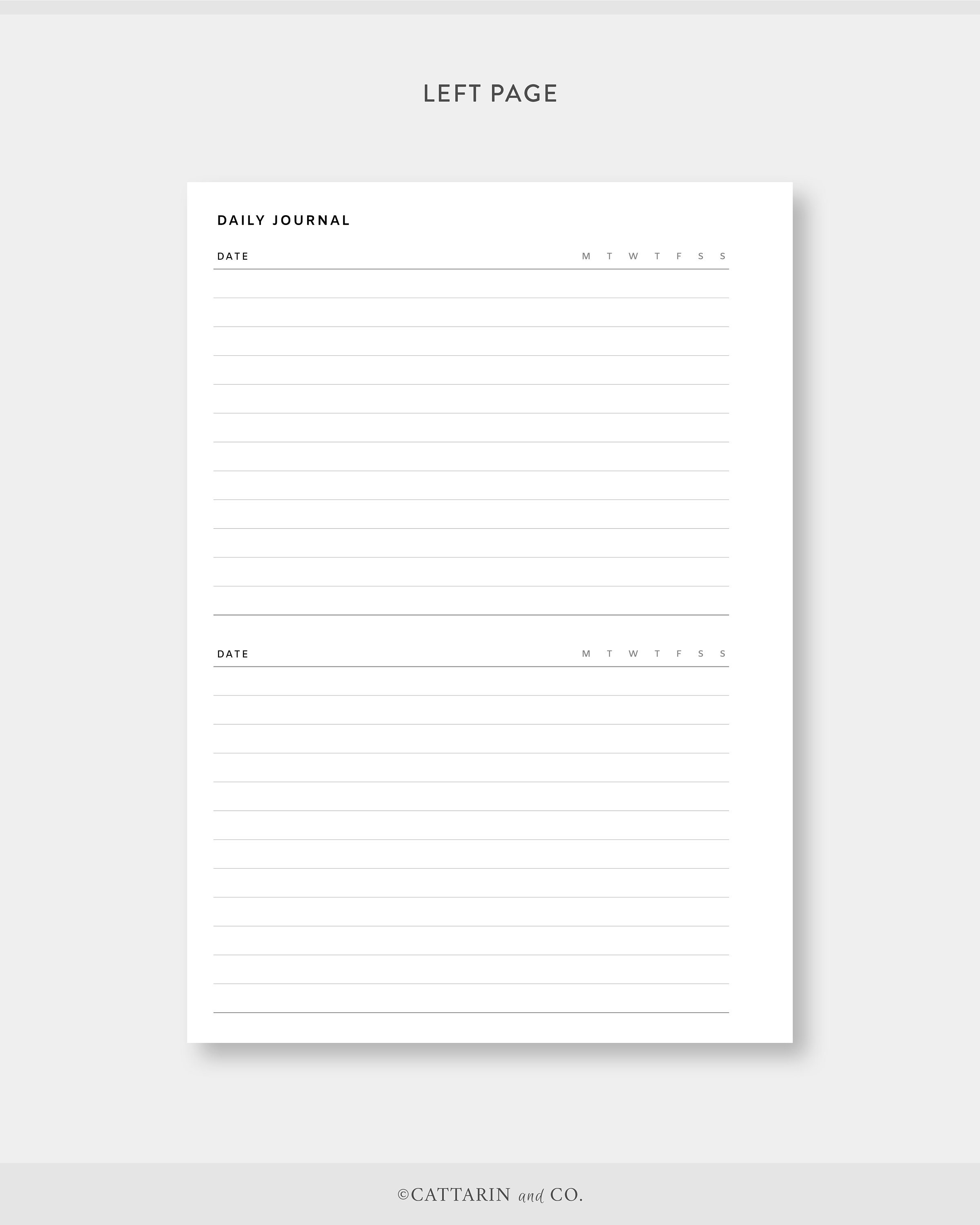 Personal Wide 2D1P Daily Journal Lined Daily Planner - Etsy