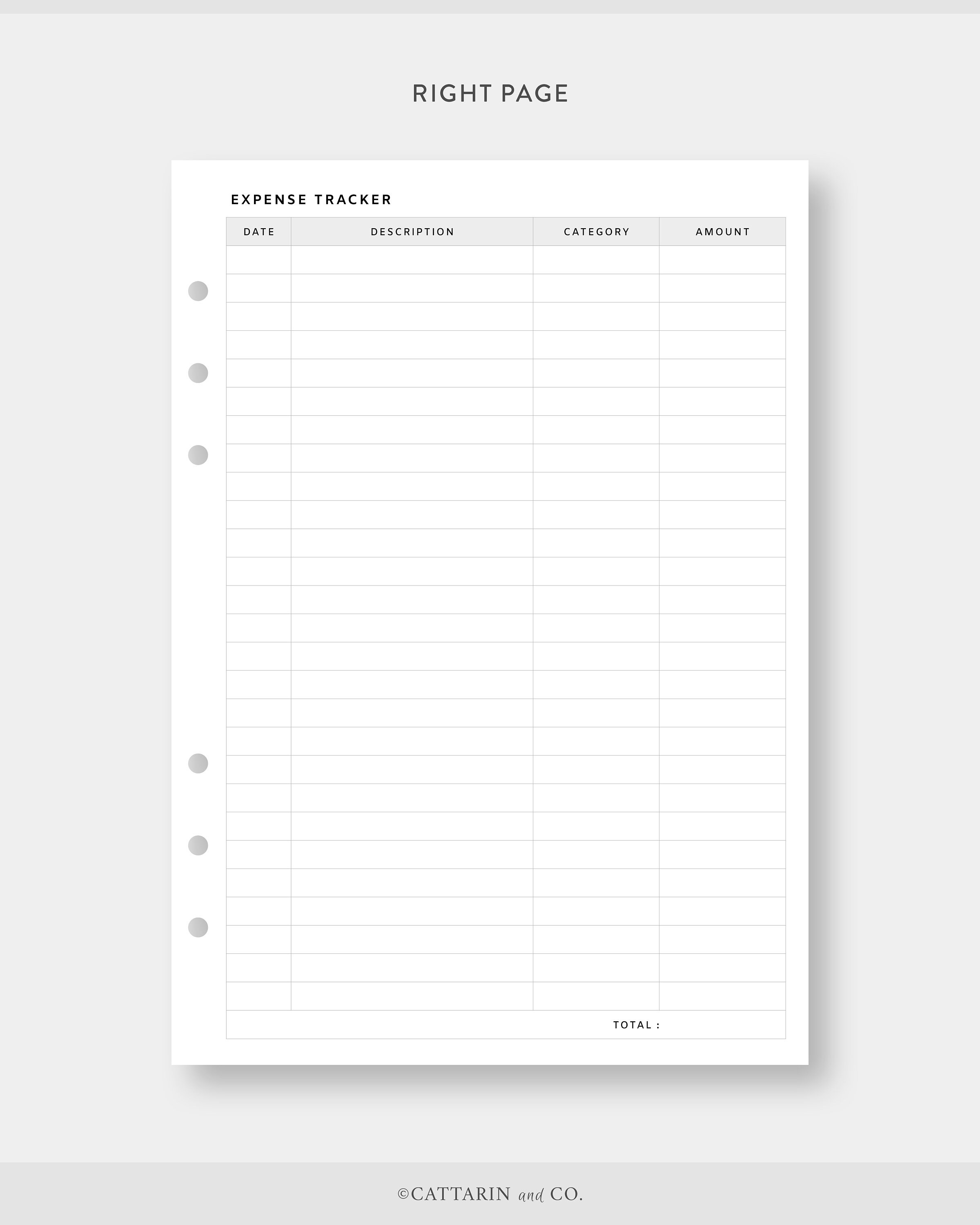 A5, Expense Tracker Printable Spending Log, Purchase Recorder, Spending ...