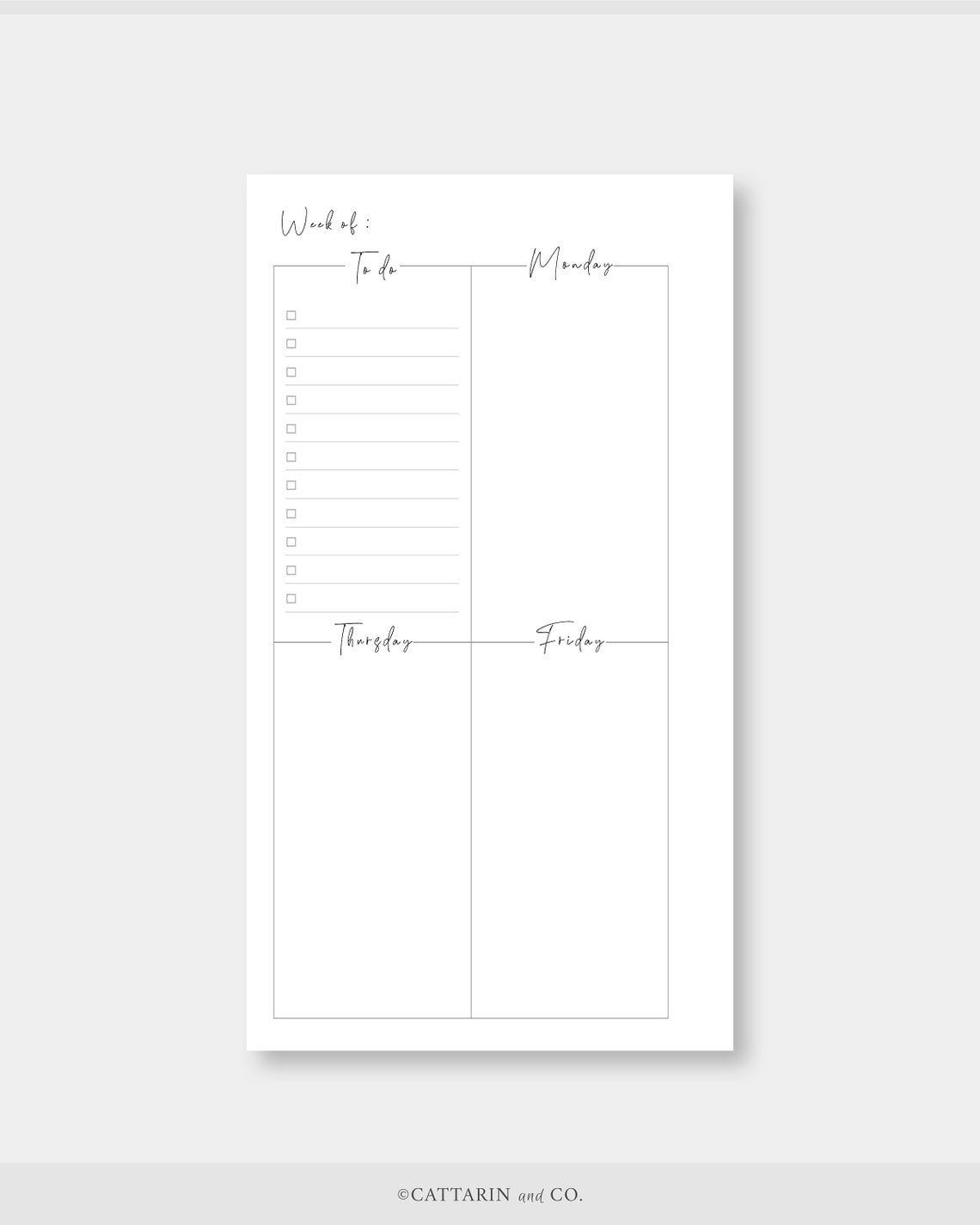 Personal, Weekly Planner Printable | Week on Two Pages Wo2p | Undated ...