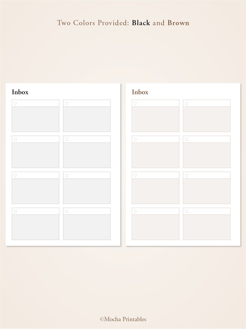 Inbox Dashboard Printable | Inbox Tracker Template | Brain Dump List ...