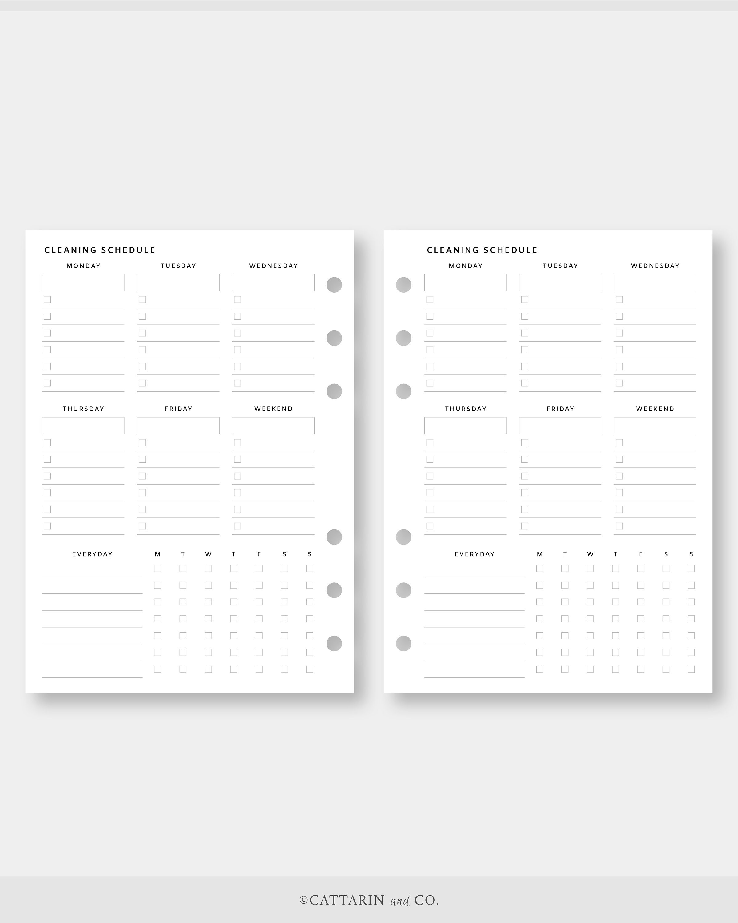 A6, Cleaning Schedule Printable Cleaning Checklist, Daily Home Cleaning ...