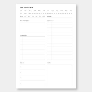 A4 | US Letter, Daily Planner Printable - Etsy