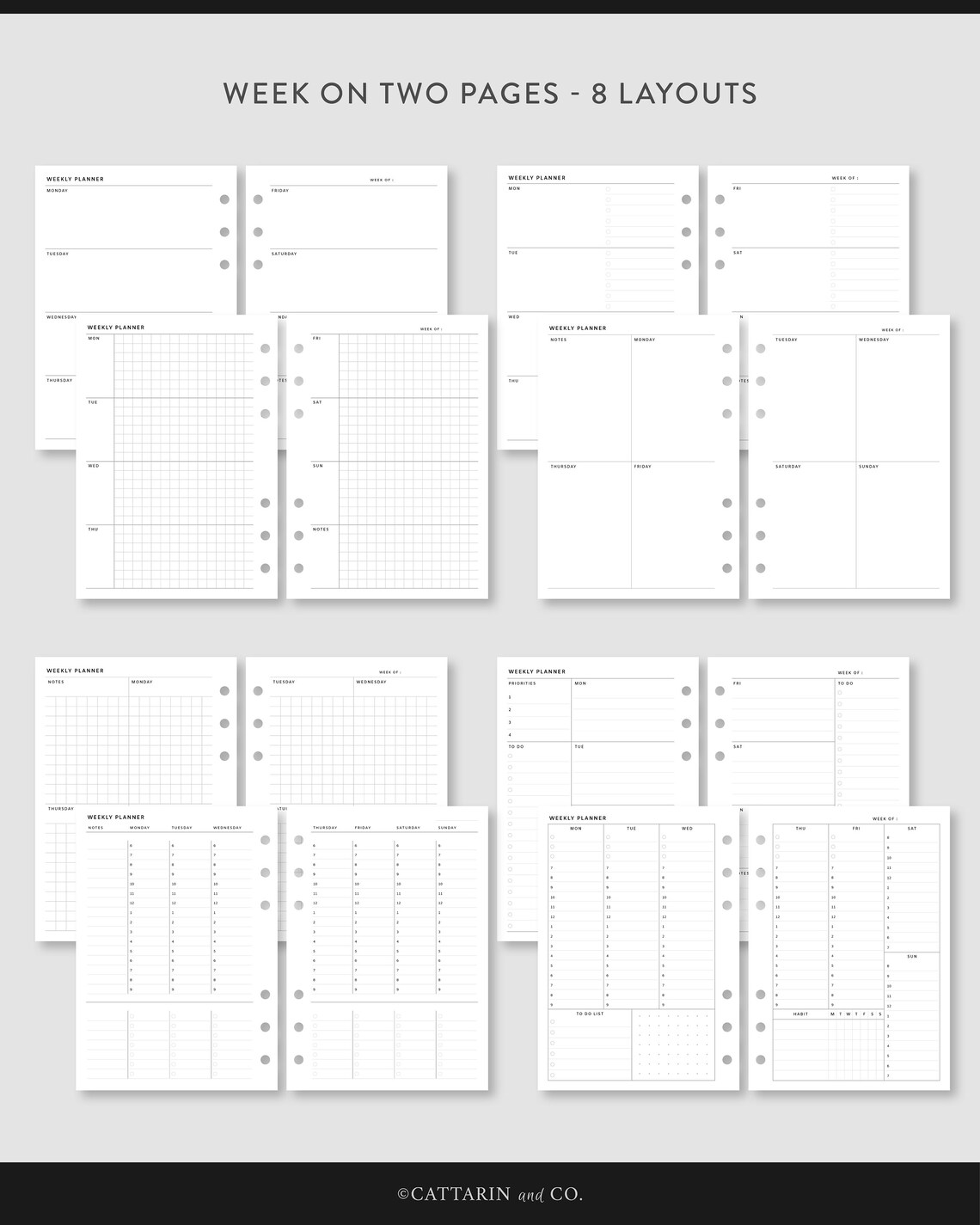 A6 Undated Planner Bundle Printable Planner Kit Yearly | Etsy