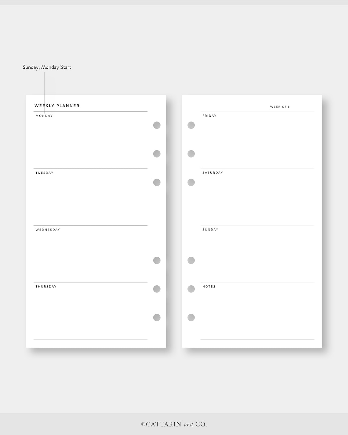 Personal, Weekly Planner Printable | Week on Two Pages | Undated ...