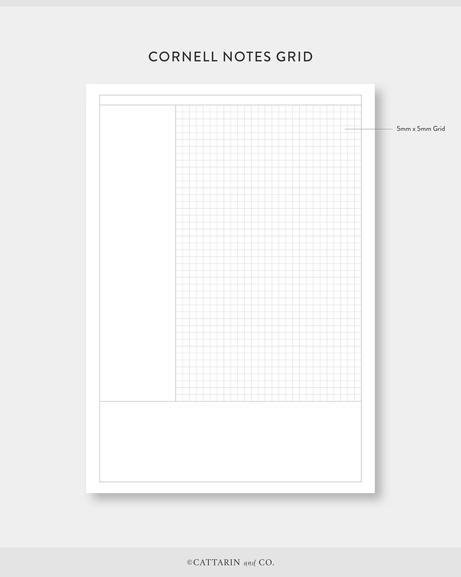 A4, US Letter, Cornell Notes Template | Grid, Lined Paper | College ...
