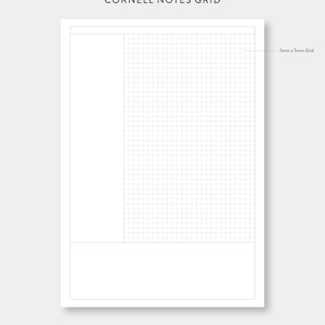 A4, US Letter, Cornell Notes Template | Grid, Lined Paper | College ...