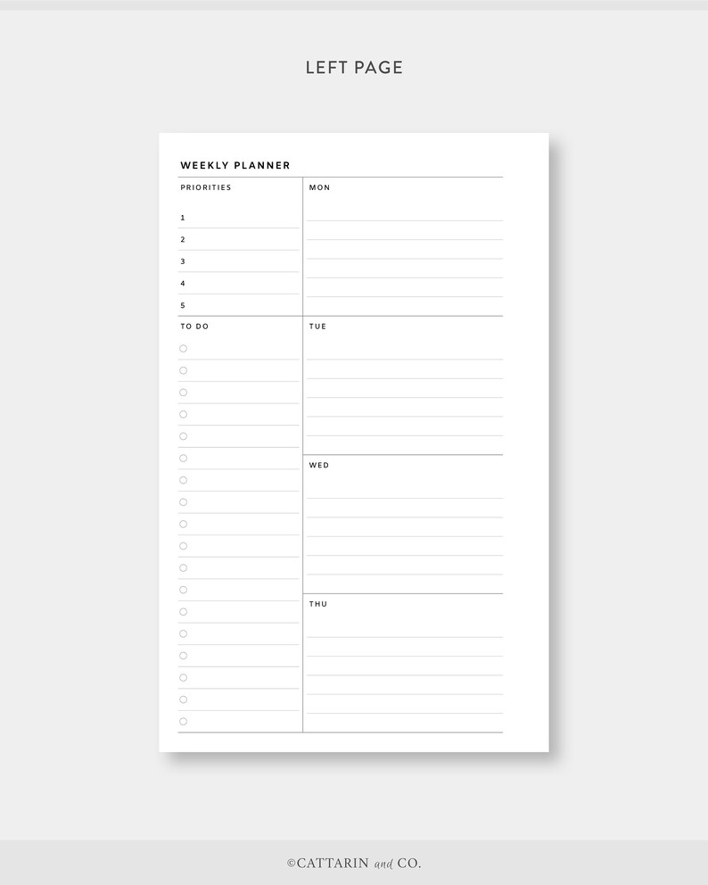 FC Compact, Weekly Planner Printable Week on Two Pages Effective to Do ...