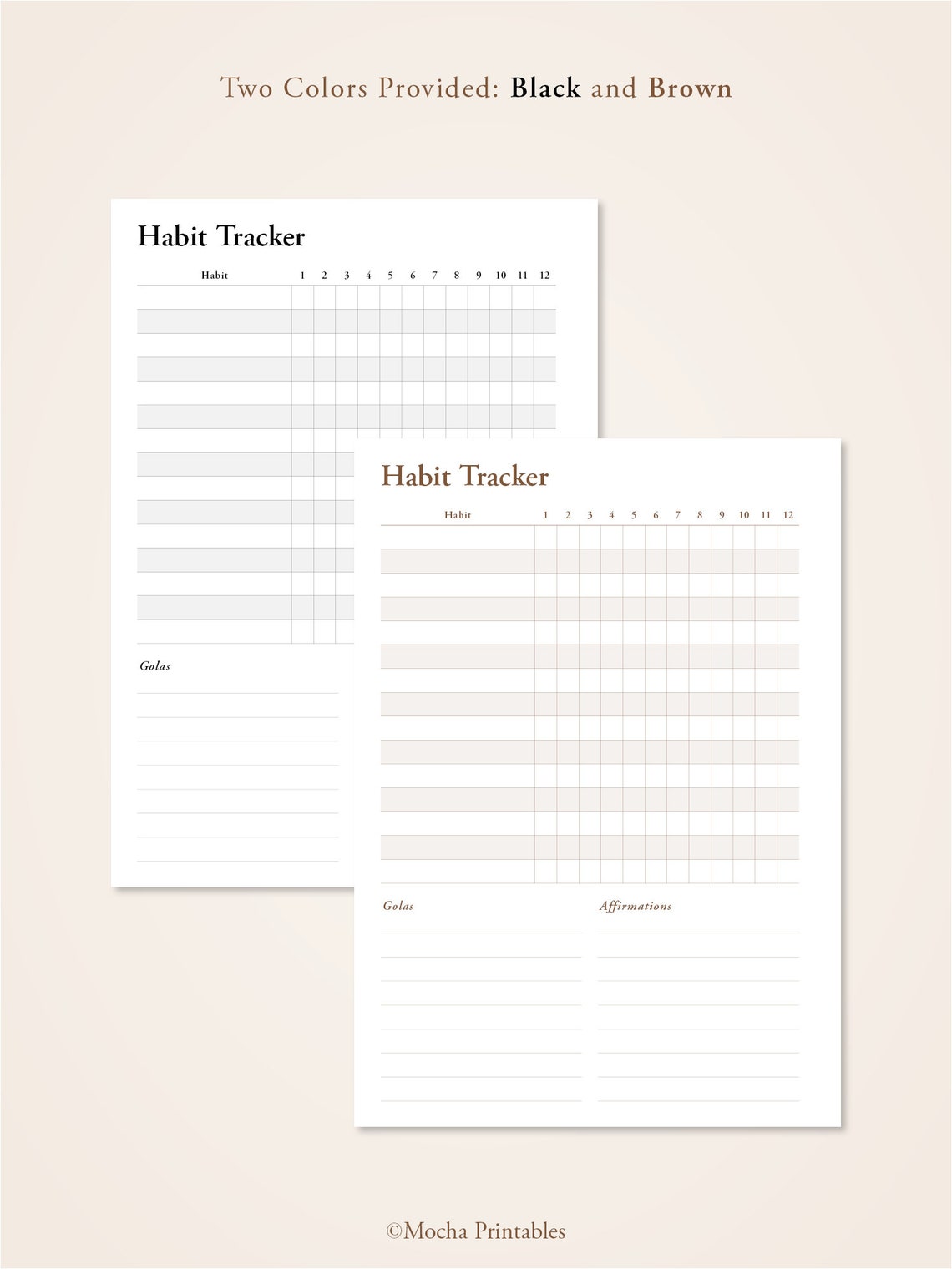 A5, Monthly Habit Tracker Printable Routin Track PDF Inserts - Etsy