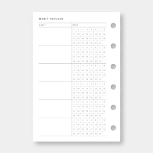 Pocket, Monthly Habit Tracker Printable | Routin Track | Simple Minimal ...