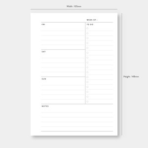 A6, Weekly Planner Printable | Week on Two Pages | Effective to Do List ...