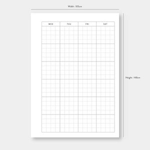 A6, Grid Monthly Planner Printable Calendar | Month on Two Pages ...