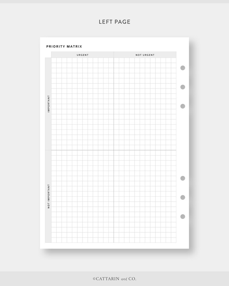 A5 Priority Matrix Printable Urgent Important to Do List - Etsy