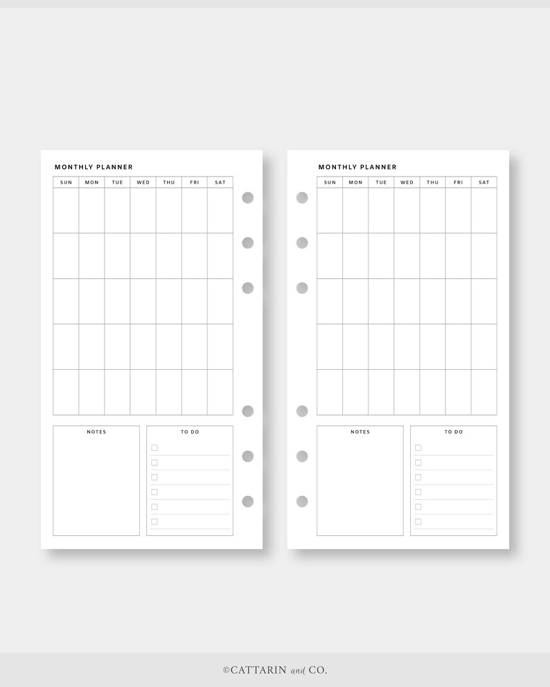 Personal, Undated Monthly Planner Printable | Month on One Page | to Do ...