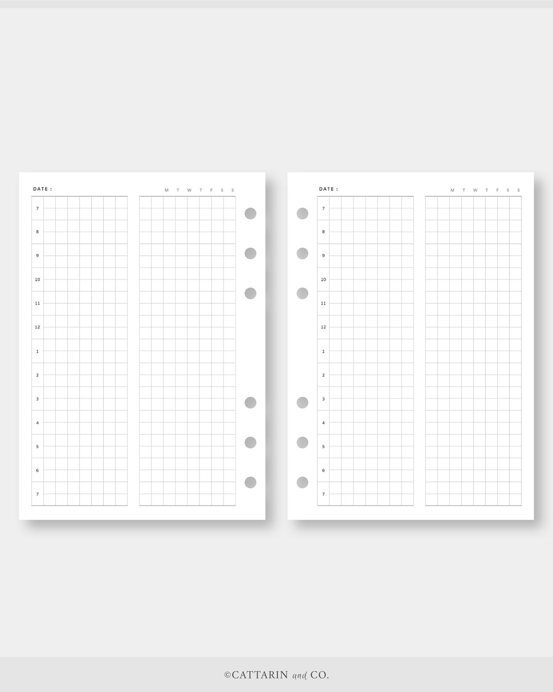 A6 Daily Planner Printable Grid Notes Day on One Page - Etsy