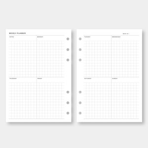 Personal Wide, Weekly Planner Printable | Vertical Grid | Week on Two ...