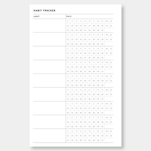 Half Letter, Monthly Habit Tracker Printable | Routin Track | Simple ...