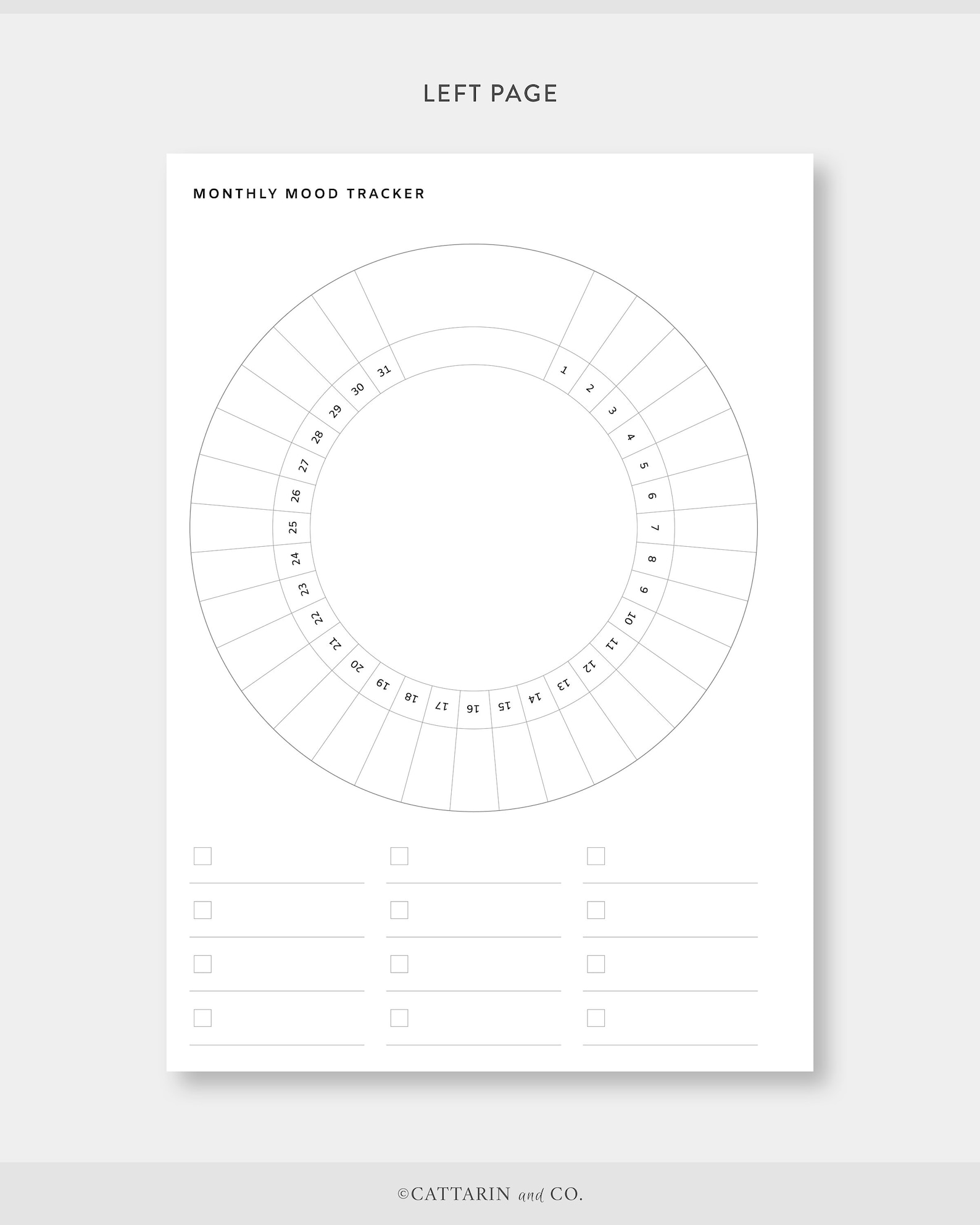 A5, Mood Tracker Printable Monthly, Yearly Mood Chart, Emotional ...