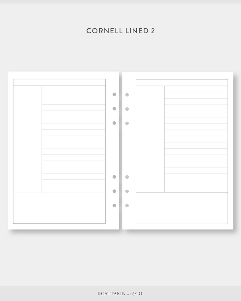A6, Cornell Notes Template | Grid, Lined Paper | College University ...