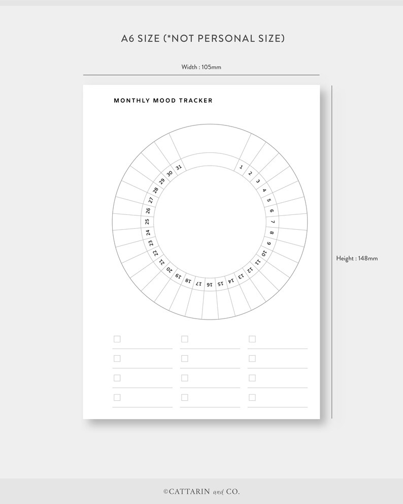 A6 Mood Tracker Printable Monthly Yearly Mood Chart - Etsy