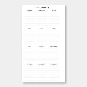 Personal, Yearly Overview Printable | Year at a Glance | Annual Planner ...