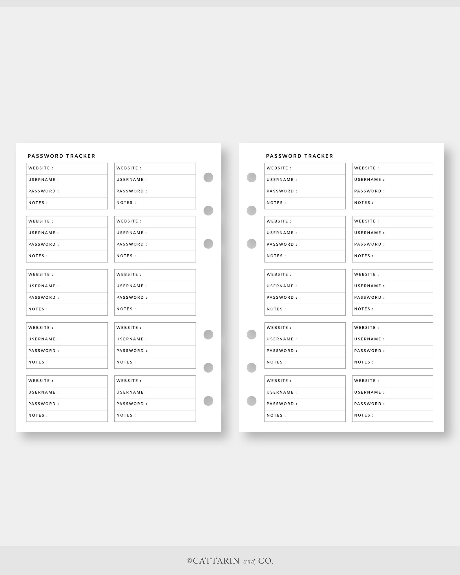 A6, Password Tracker Printable | Password Log Password Keeper | Simple ...