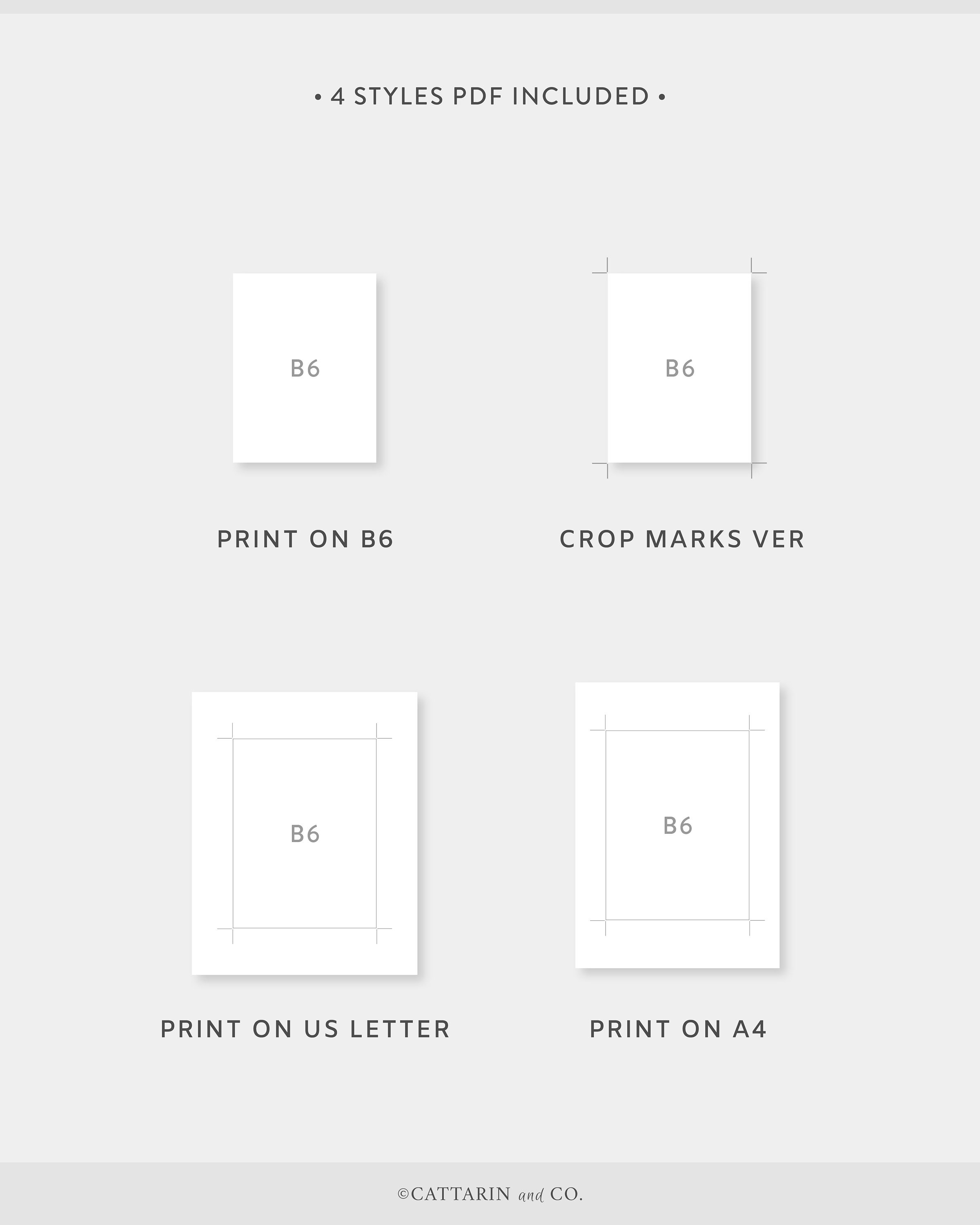B6, Weekly Planner Printable Horizontal Grid Layout - Etsy