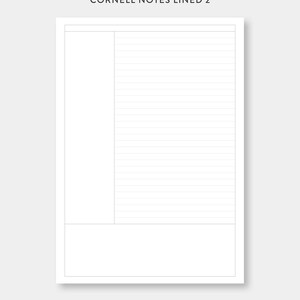 A4, US Letter, Cornell Notes Template | Grid, Lined Paper | College ...