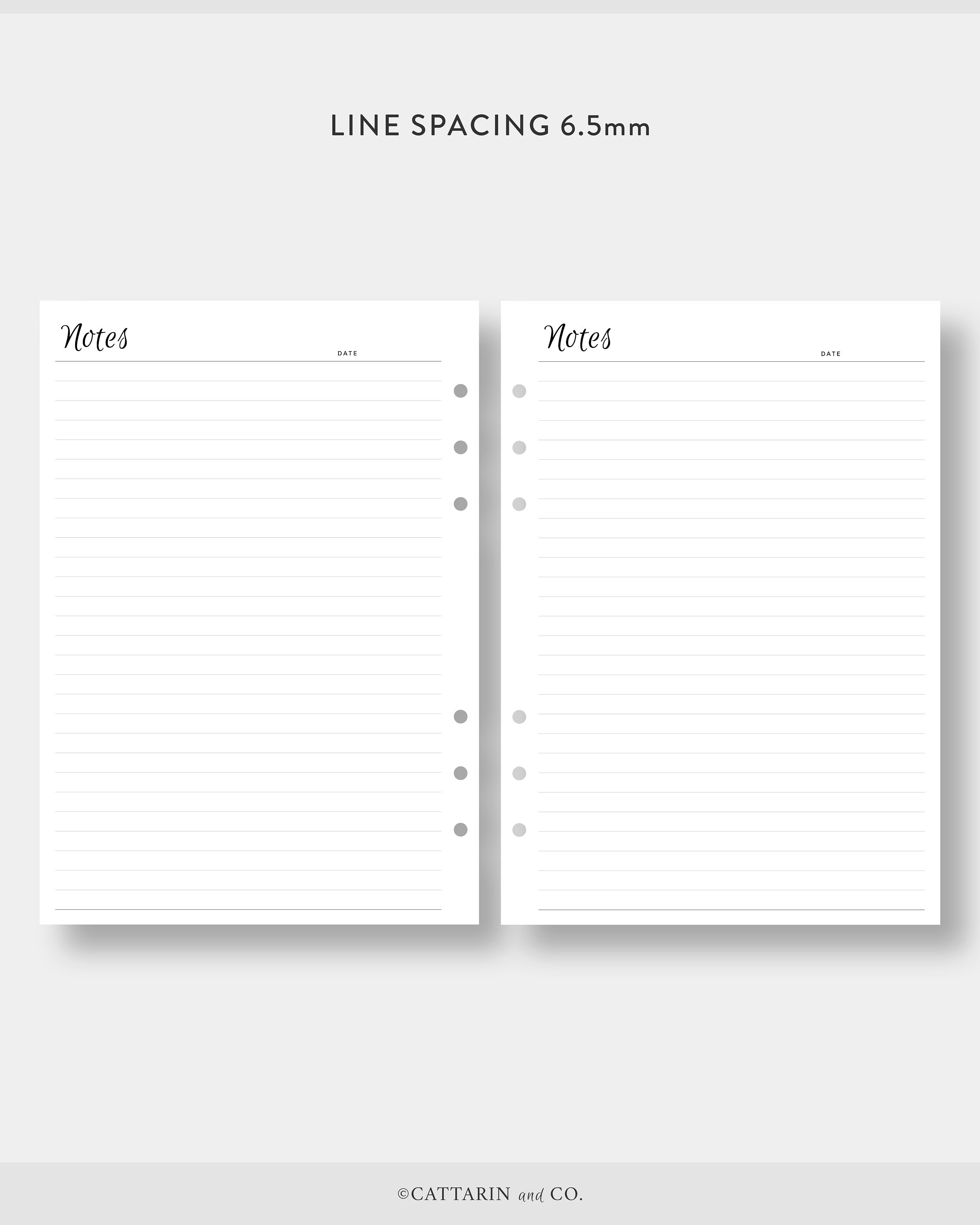 A5, Lined Notes Paper Template Grid Graph Ruled Paper College ...