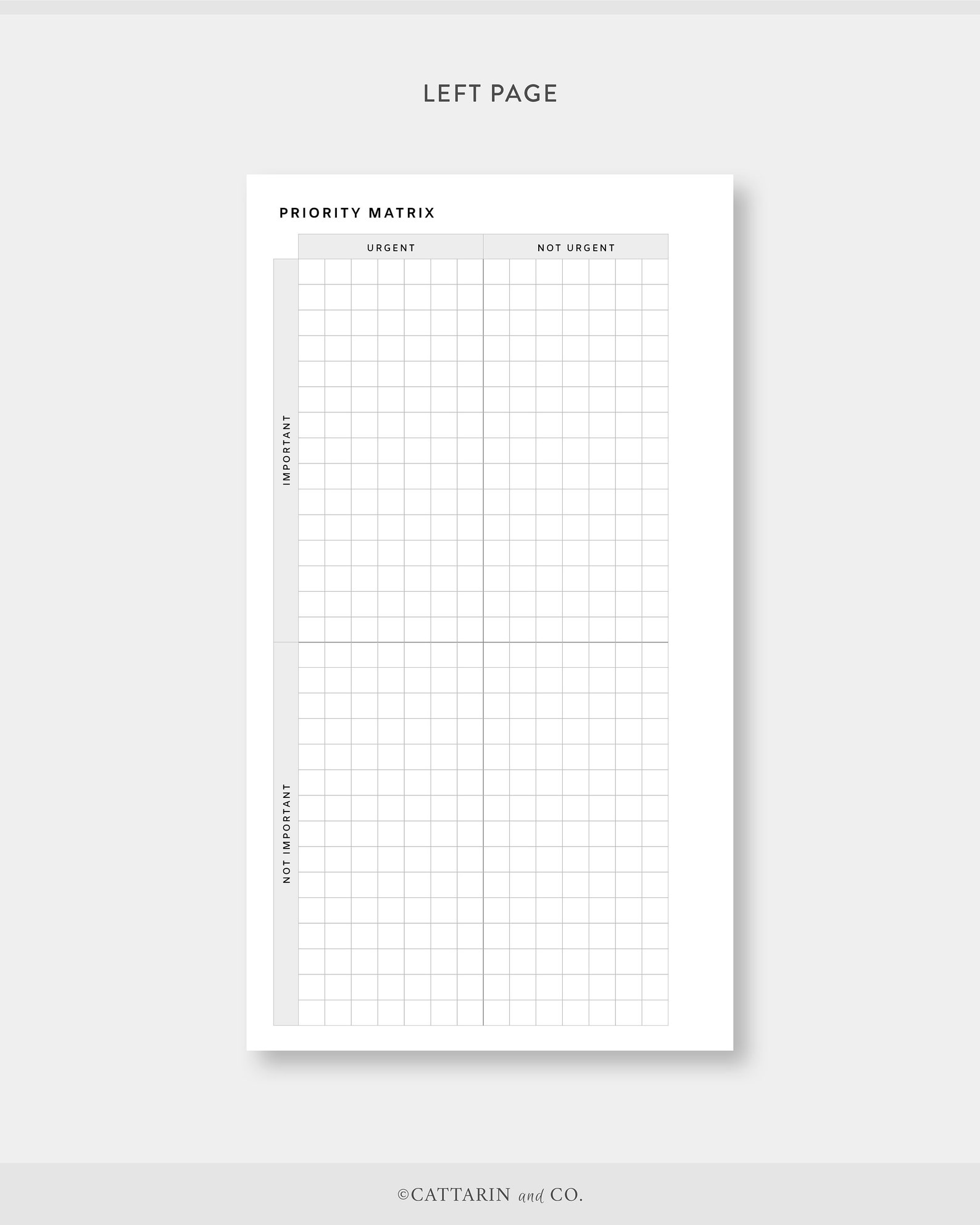Personal Priority Matrix Printable Urgent Important to Do - Etsy