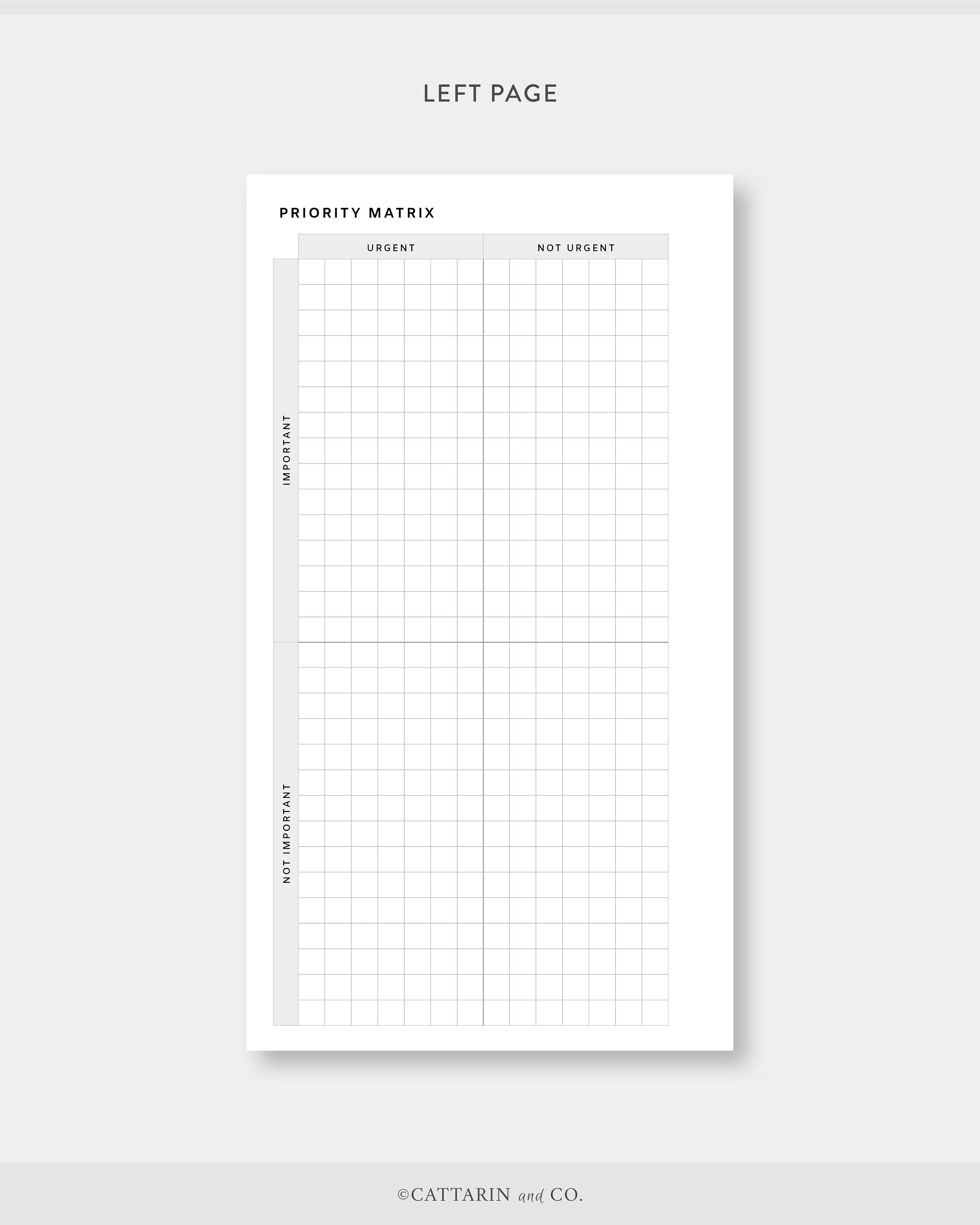 Personal Priority Matrix Printable Urgent Important to Do - Etsy