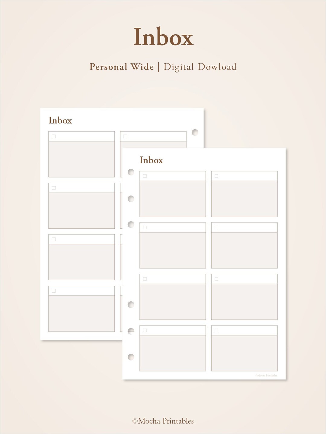 Personal Wide, Inbox Dashboard Printable Inbox Tracker Template Brain ...
