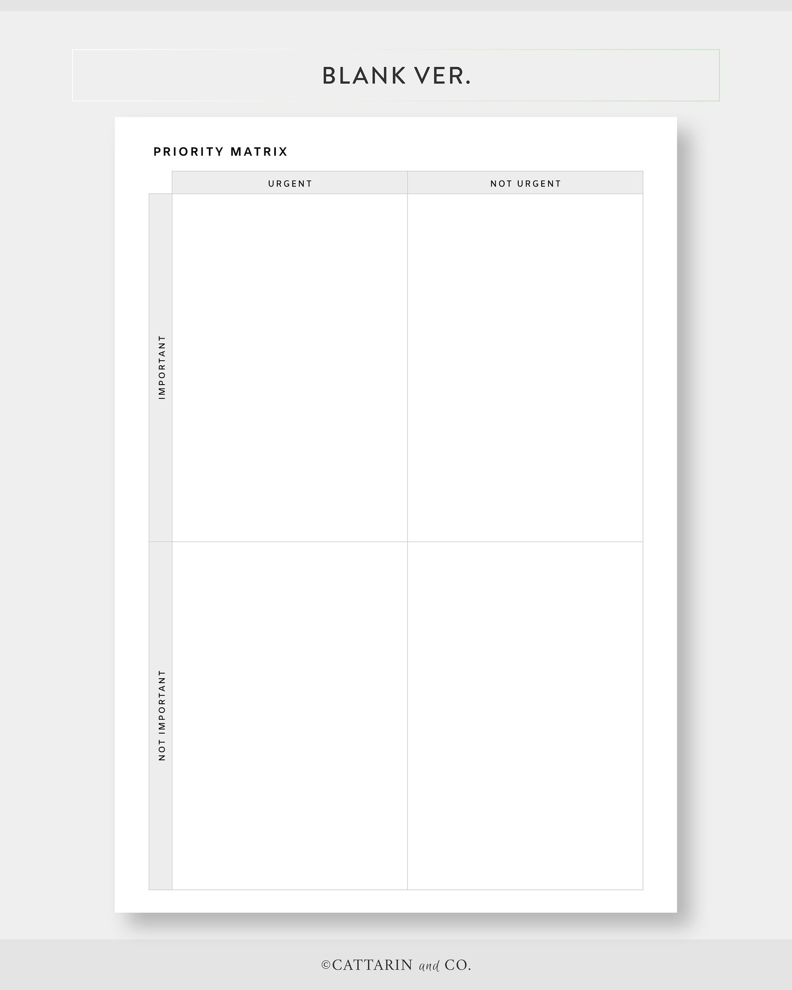A4 US Letter Priority Matrix Printable Urgent Important - Etsy
